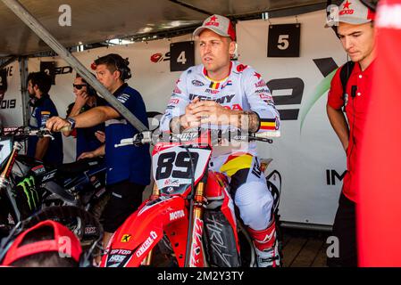 Belgian Jeremy Van Horebeek pictured in action during the MXGP race at ...