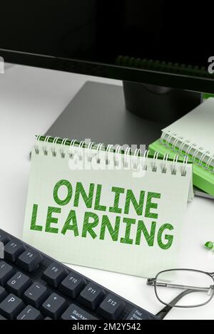 Conceptual display Online Learning, Business showcase educational tool ...