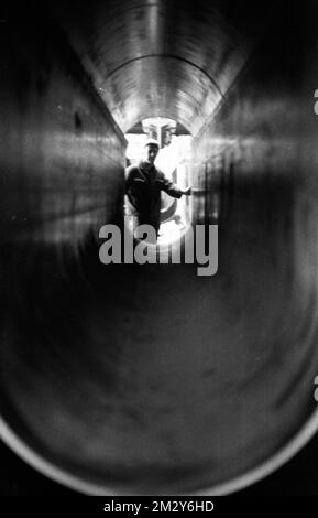 The Thyssen pipe mill, here in Duisburg in 1968, produced large pipes ...