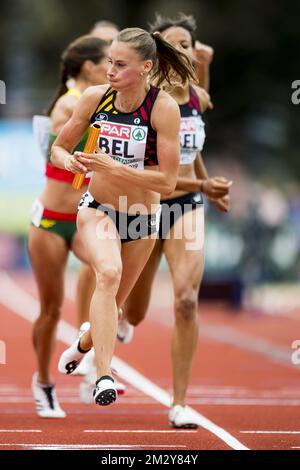 Kine Gaye pictured in action during on day three of the European ...