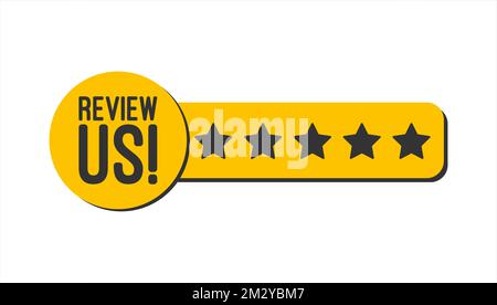 Review us! User rating concept. Review and rate us stars. Business ...