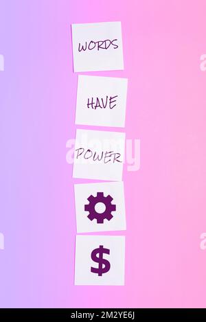 Writing displaying text Words Have Power. Business concept Energy ...