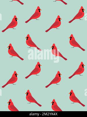 Vector seamless pattern of red cardinal bird Stock Vector Image & Art ...