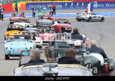 Old timers pictured on the track before the Spa-Francorchamps Formula ...