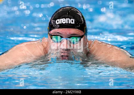 Simone Cerasuolo of Italy competes in the 50m Breaststroke Men Heats ...