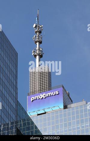 Illustration picture shows the headquarters of telecom company Proximus ...