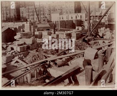 Foundation along Boylston Street, construction of the McKim Building ...