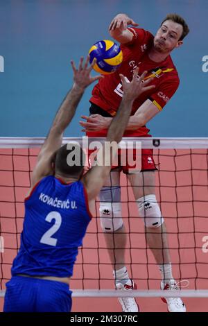 Belgium's Sam Deroo pictured in action during the media day of the Red ...