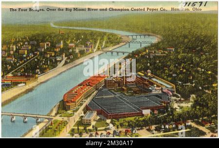 The four bridges, over Big Miami River and Champion Coated Paper Co ...
