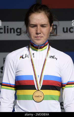 Podium Time Trial women Russian cyclist Anastasiia VOINOVA and Daria ...
