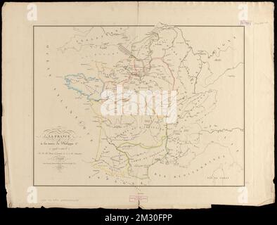 La France à la mort de Philippe Auguste : (1180-1223). Map of France at ...