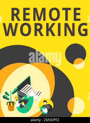 Inspiration showing sign Remote Working. Business idea situation in ...