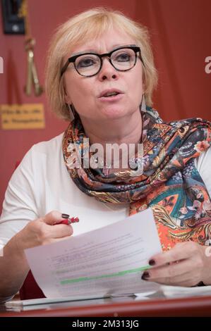 Perwez alderwoman Veronique De Brouwer pictured during a press ...