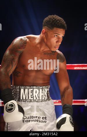Belgian Ryad Merhy pictured during a boxing fight between Belgian Ryad ...