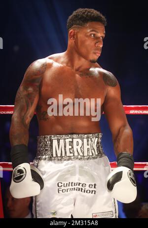 Belgian Ryad Merhy pictured during a boxing fight between Belgian Ryad ...