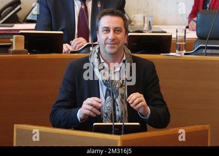 MR's Manu Douette pictured during a plenary session of the Walloon ...
