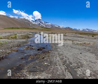 Volcano Planchón-Peteroa and landscape at Paso Vergara - crossing the ...