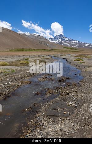 Volcano Planchón-Peteroa and landscape at Paso Vergara - crossing the ...