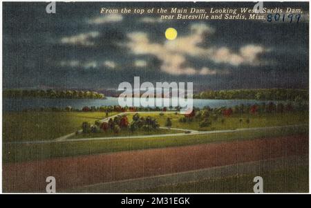 From the top of the main dam, looking West, Sardis Dam, near Batesville ...