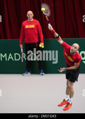 Belgian captain Steve Darcis pictured during a press moment at the ...