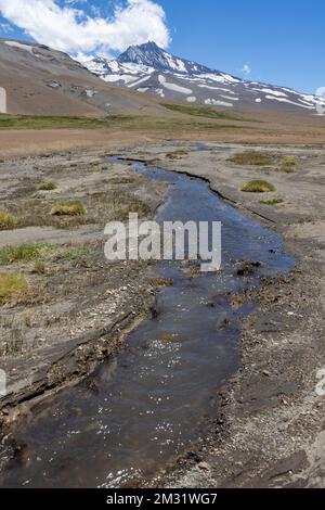 Volcano Planchón-Peteroa and landscape at Paso Vergara - crossing the ...
