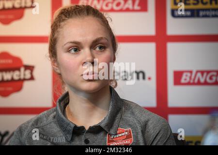 Belgian Laura Verdonschot pictured during the team presentation of the ...