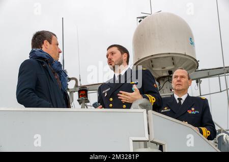 Navy Commander Nicolas Doyen pictured during the baptizing ceremony for ...
