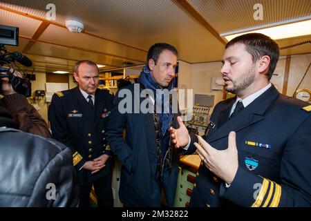 Navy Commander Nicolas Doyen pictured during the baptizing ceremony for ...