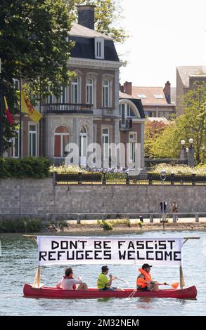 Kayakers pictured during a protest action of a kayaker demanding the ...