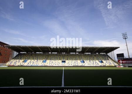 Illustration picture shows STVV's Stayen stadium after the Jupiler Pro ...