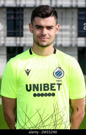 Club's goalkeeper Nick Shinton poses for a team picture, at the 2021 ...