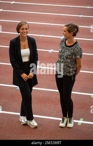 Former Belgian Athlete Kim Gevaert pictured during a royal visit to the ...