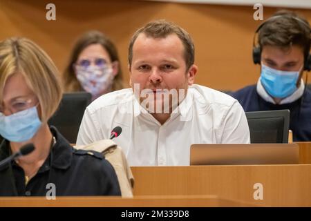 MR's Mathieu Bihet pictured during a plenary session of the Chamber at ...