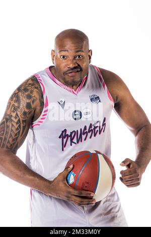 Benjamin Raymond poses at a photoshoot of Belgian Basketball team ...