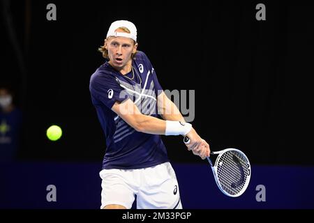 Finnish Emil Ruusuvuori pictured in action during a qualification game ...