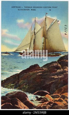 The Gertrude L. Thebaud is a historic schooner rounding Eastern Point ...