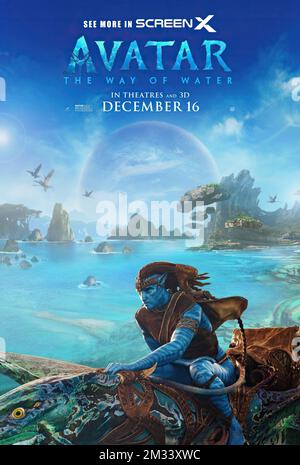AVATAR: THE WAY OF WATER, (aka AVATAR 2), US poster, from left: Ronal ...