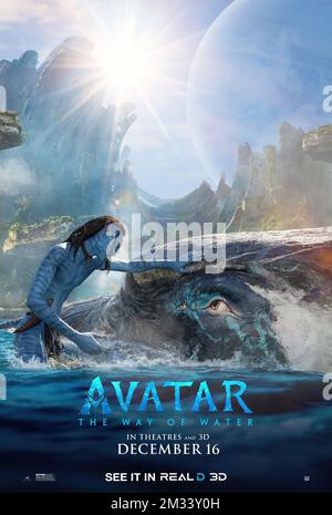 AVATAR: THE WAY OF WATER, (aka AVATAR 2), US SCREENX poster, Jake Sully (voice: Sam Worthington ...