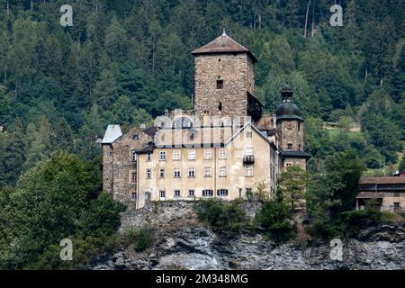 A beautiful view of the historic Kipfenberg castle on a hill surrounded ...