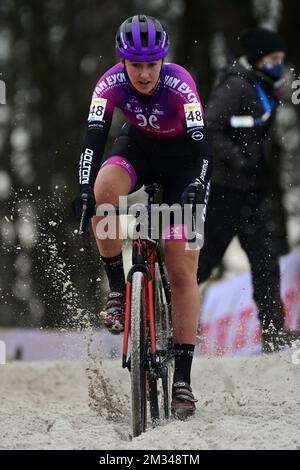 the women's elite race of the Zilvermeercross cyclocross cycling event in Mol, stage 5/7 in the ...