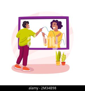 Interactive whiteboard isolated cartoon vector illustration. Student ...