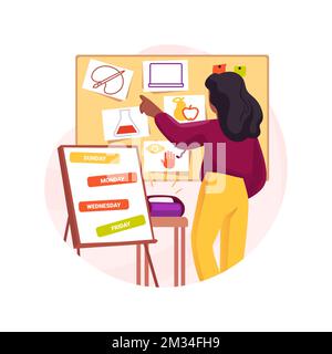 Create daily schedule isolated cartoon vector illustration. Parent ...