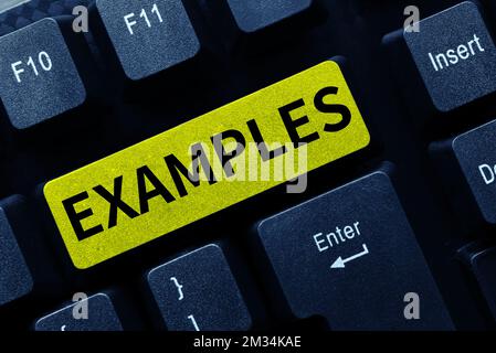 Text caption presenting Examples. Word Written on photo Sample Model to ...