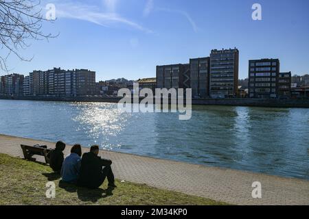 Illustration picture shows people gathering outside, in Liege, Saturday ...