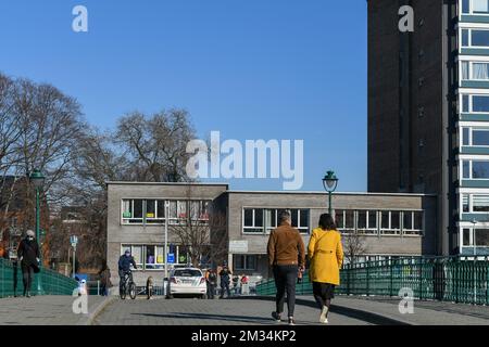Illustration picture shows people gathering outside, in Liege, Saturday ...