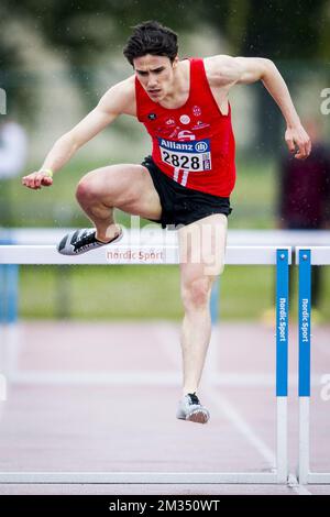 Belgian Tuur Bras pictured at the men 400m hurdles semi-finals, at the ...