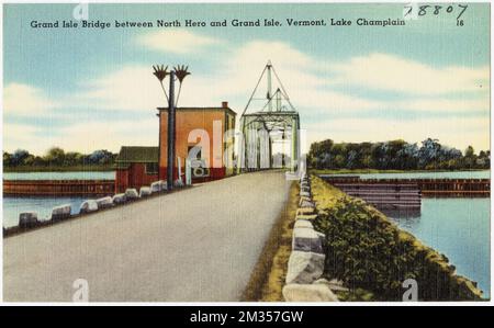 Grand Isle Bridge Between North Hero and Grand Isle, Vermont, on Lake ...