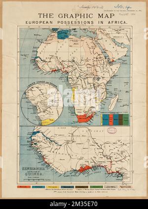 The graphic map of European possessions in Africa. Includes inset map ...