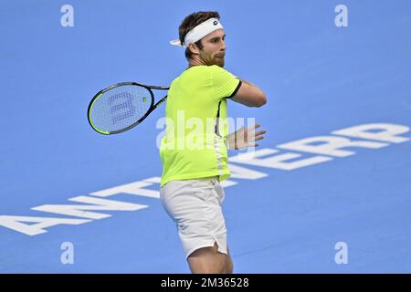 Slovakia's Norbert Gombos pictured during a match between US Brooksby ...