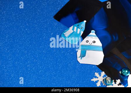 Christmas radiology - X-rays, snowmen and snowflakes on a blue ...